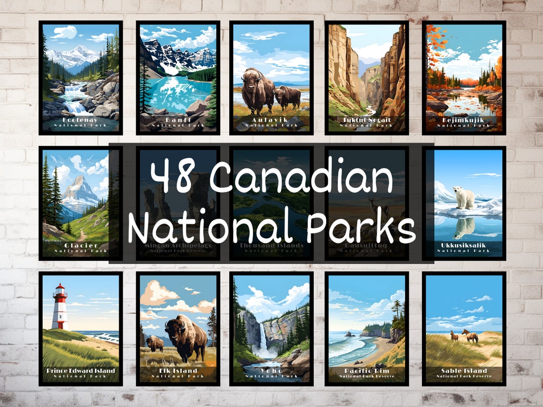 Canadian National Park Posters: Vintage Travel Art Prints (digital ...