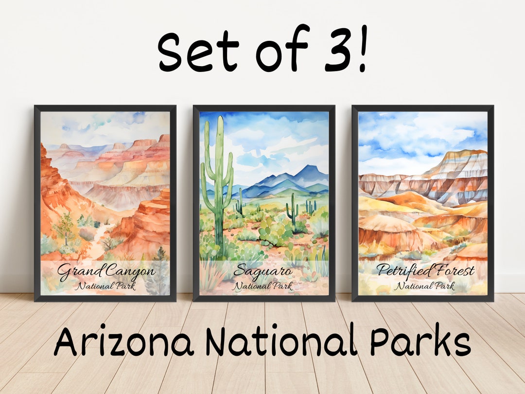 Arizona National Parks Watercolor Posters Set of 3 Arizona Prints ...