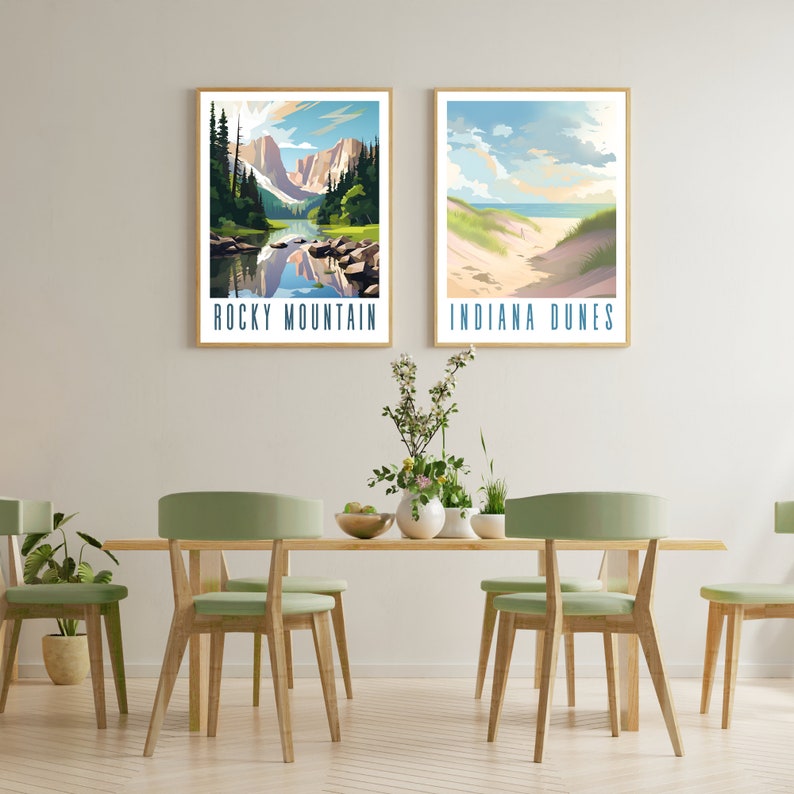 Indiana Dunes National Park Poster Travel Wall Art Digital Download ...