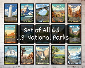 US National Parks Map-63 National Parks Map Print-usa National - Etsy