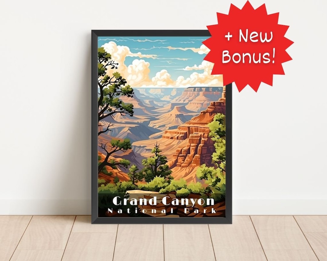 Grand Canyon National Park Poster Wall Art Travel Poster National Park ...