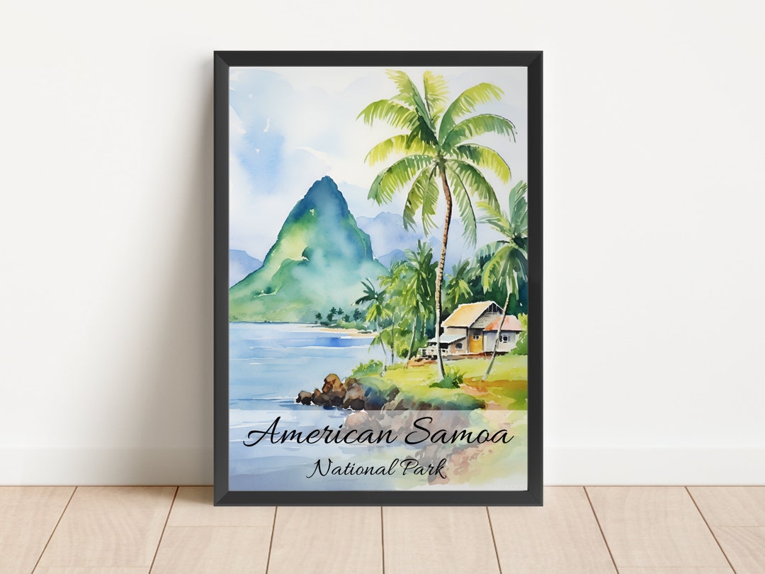 American Samoa Watercolor Painting National Park Poster Travel National ...