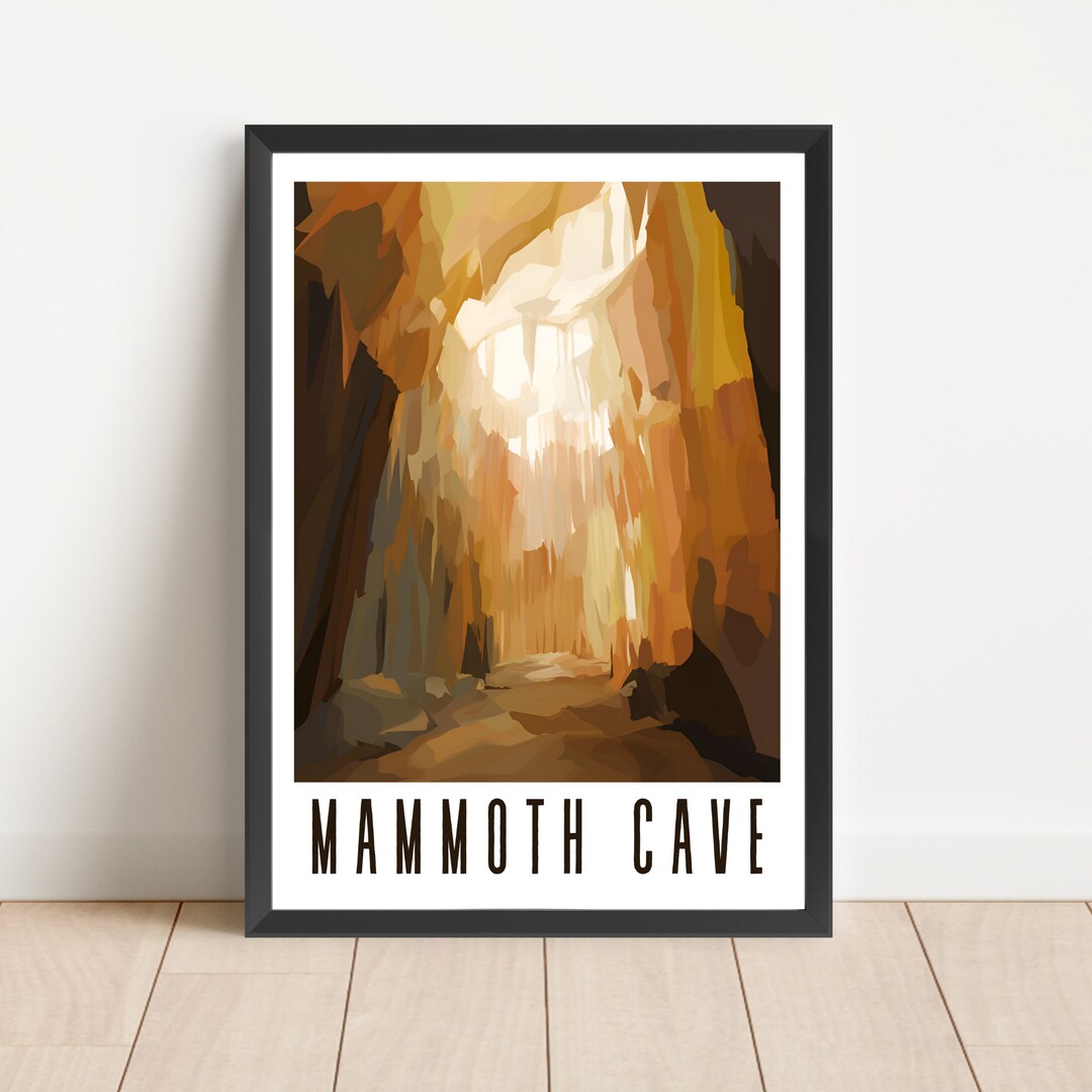 Mammoth Cave National Park Poster, Abstract Kentucky Travel Art ...