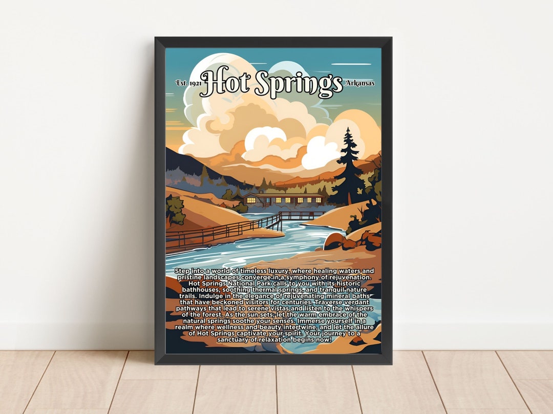 Hot Springs Vintage Style Advertisement National Park Posters Arkansas ...