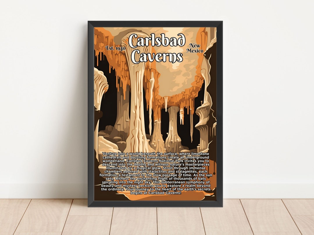 Carlsbad Caverns Vintage Style Advertisement National Park Posters New ...