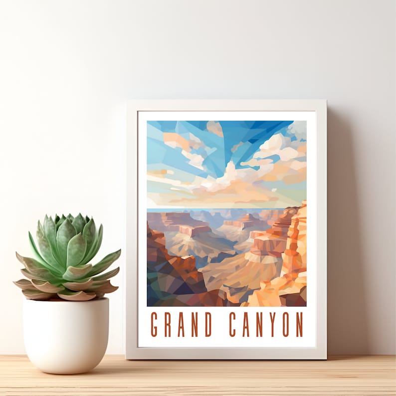 Grand Canyon National Park Poster: Abstract Arizona Landscape Art ...