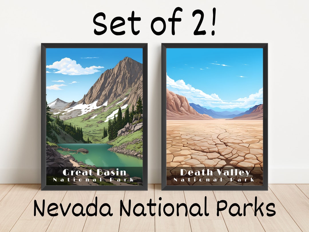 Nevada National Parks Posters Set of 2 Nevada Posters Prints - Etsy