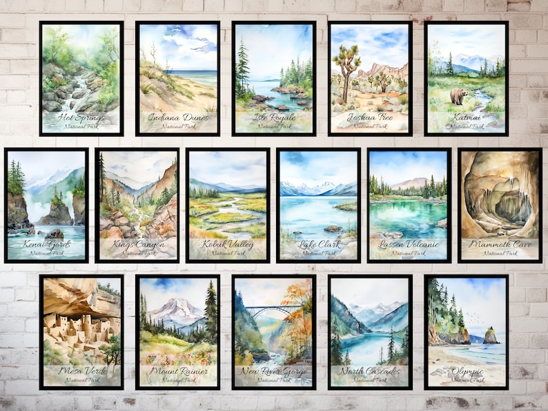 US National Parks Posters Set of All 63 National Parks - Etsy