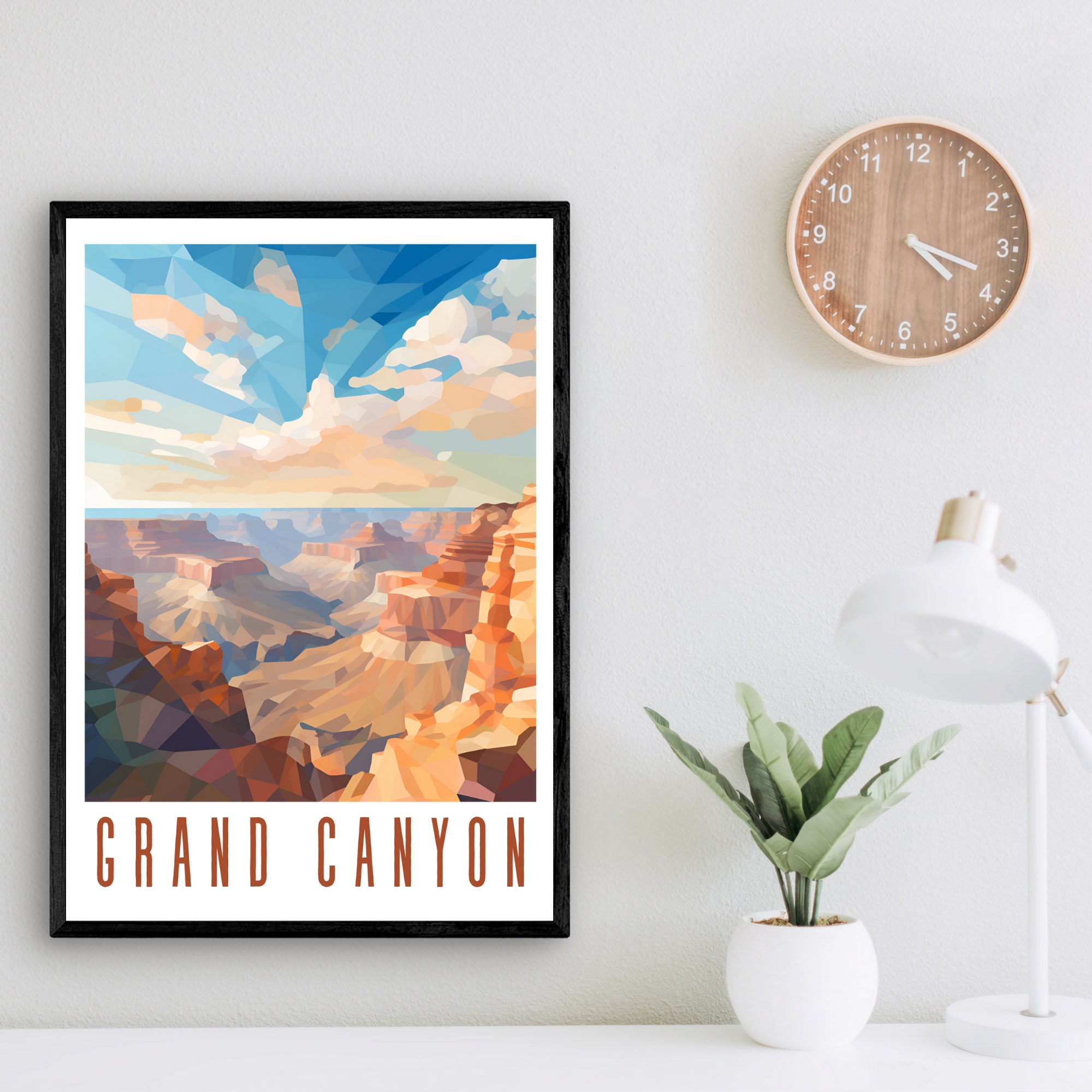 Grand Canyon National Park Poster: Abstract Arizona Landscape Art ...