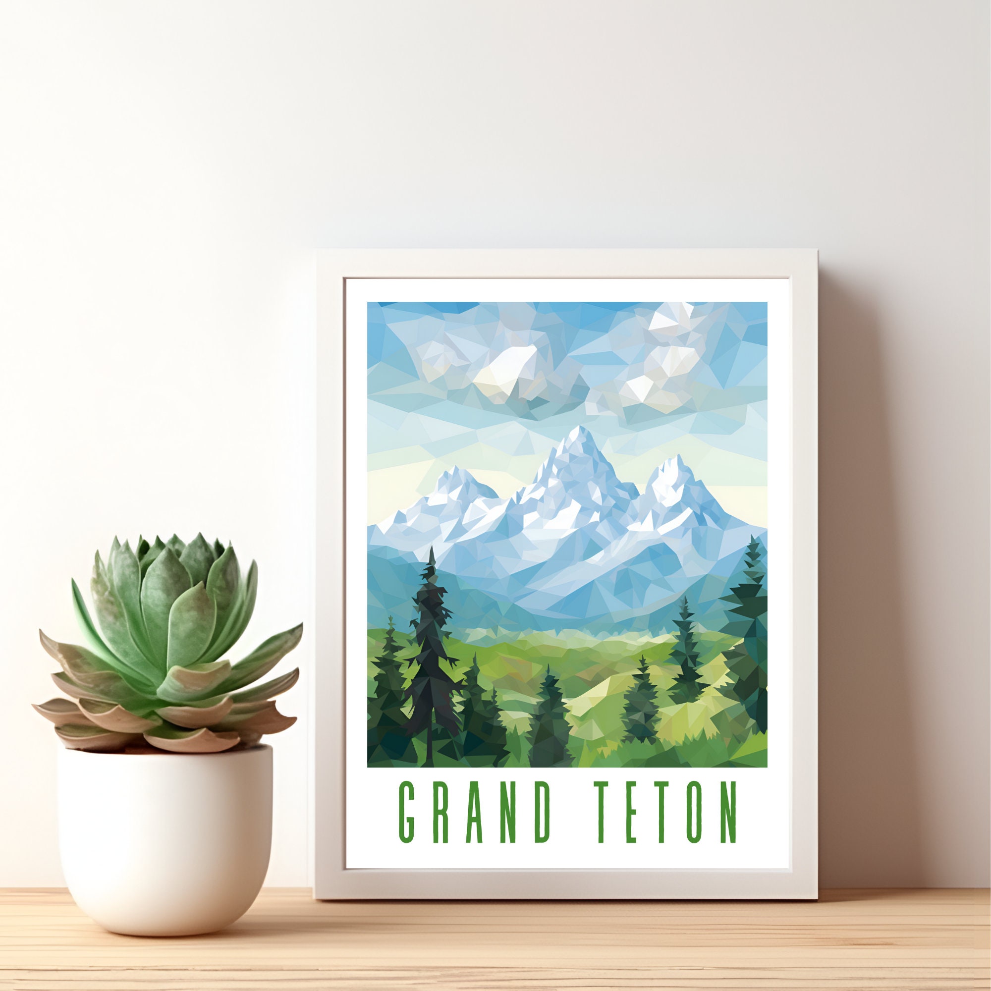 Grand Teton National Park Poster Wyoming Travel Wall Art Digital ...