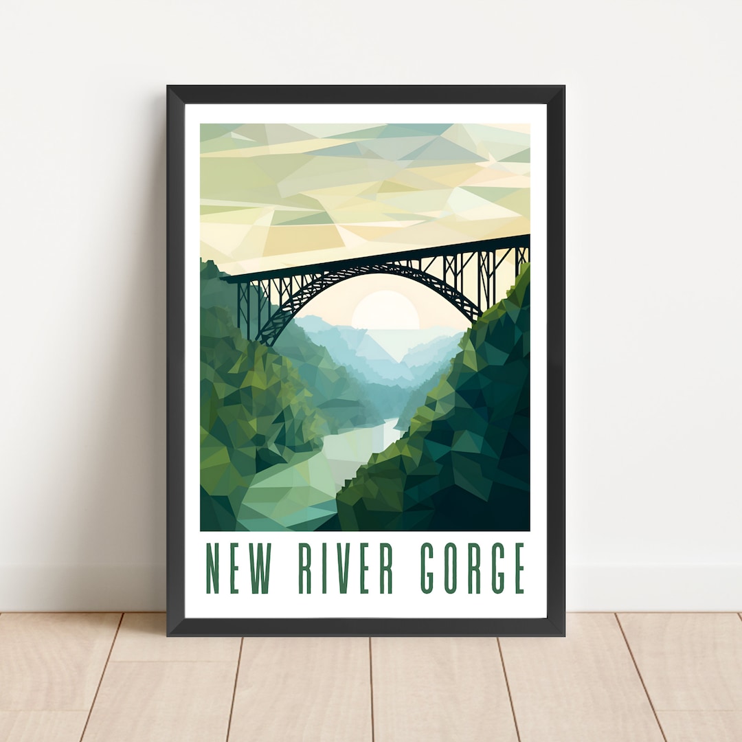 New River Gorge National Park Poster West Virginia Travel Wall Art ...