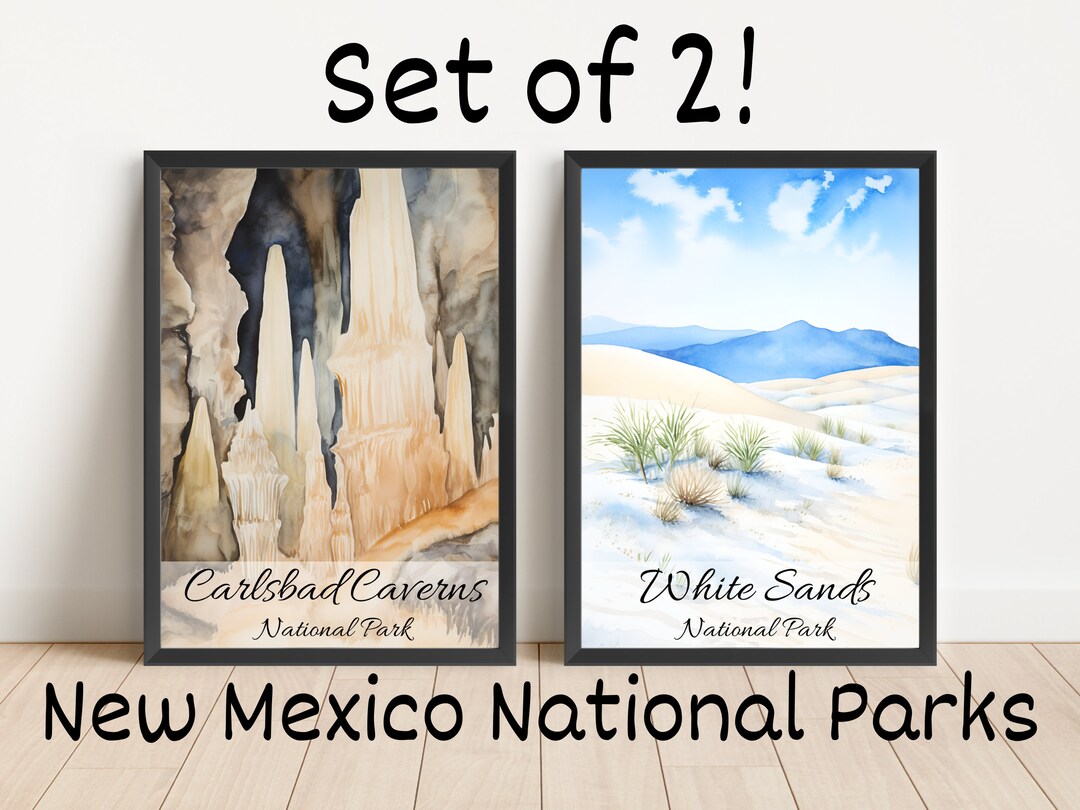 New Mexico National Parks Posters Watercolor Painting Set of 2 New ...