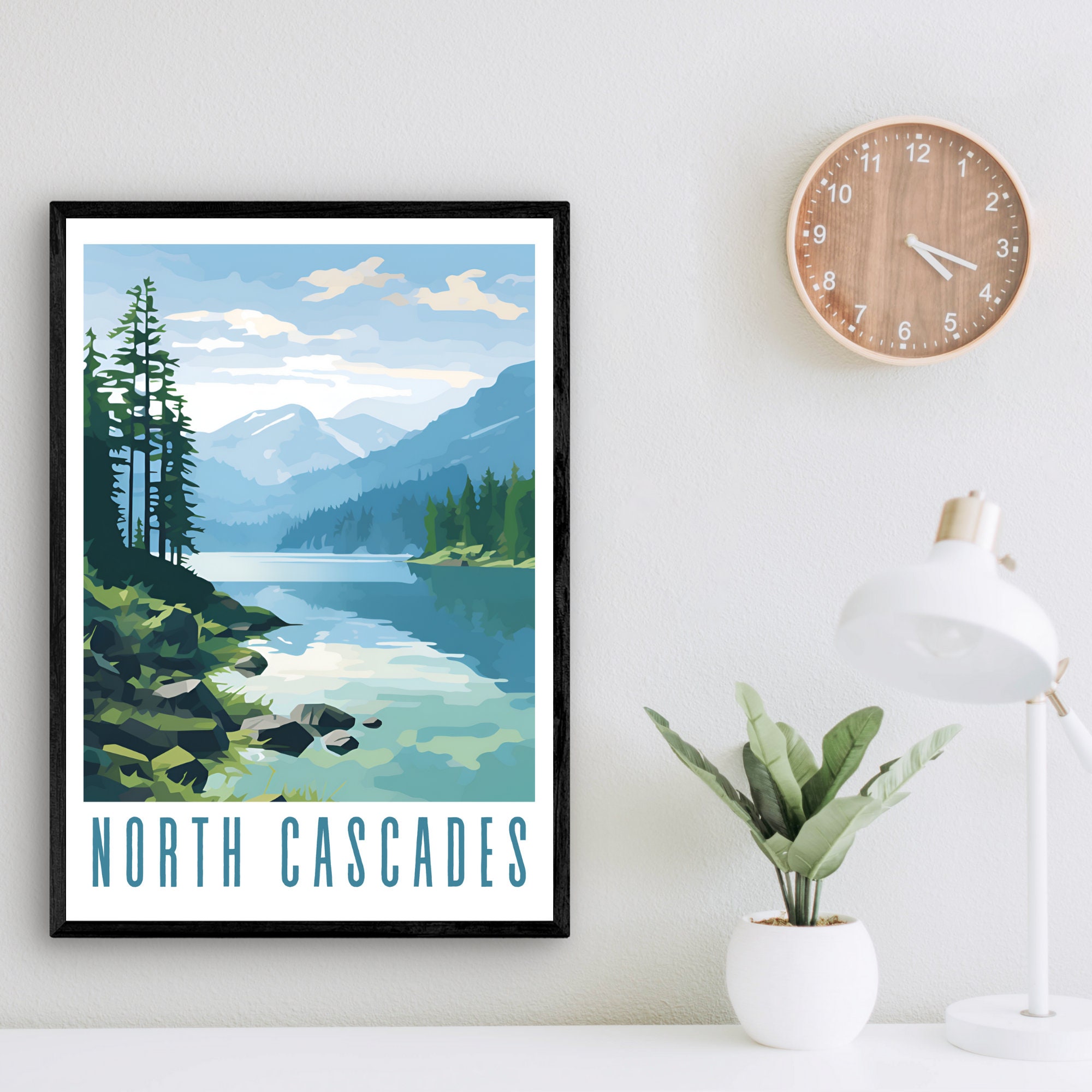 North Cascades National Park Poster Washington Travel Wall Art - Etsy