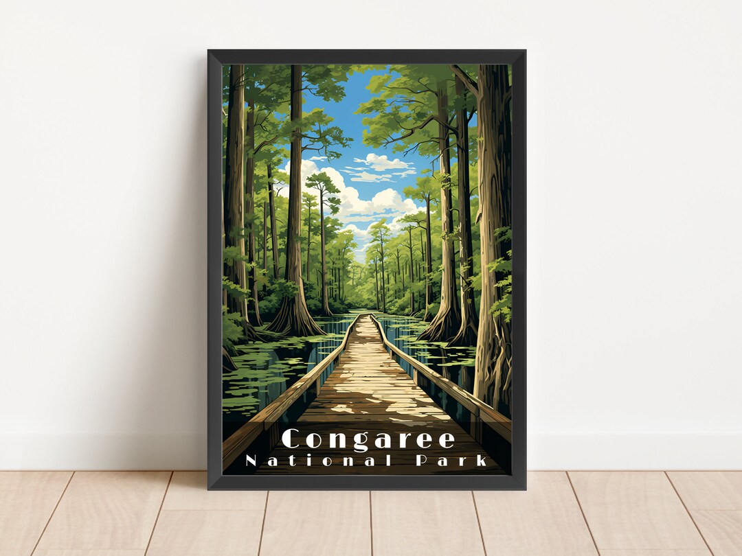 Congaree National Park Poster Wall Art Retro Travel Poster National ...