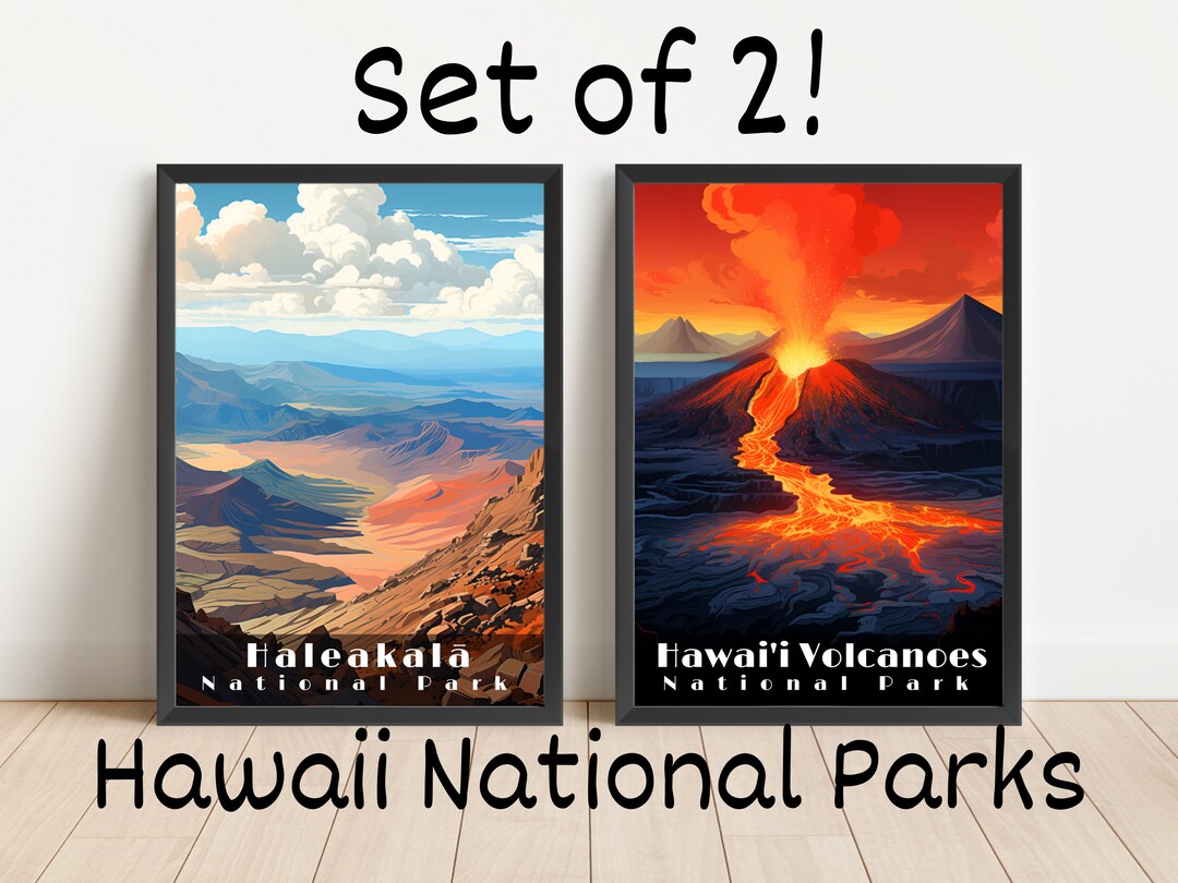 Hawaii National Parks Posters Hawaii Volcanoes Haleakala National Park Prints Hawaii Living Room ...