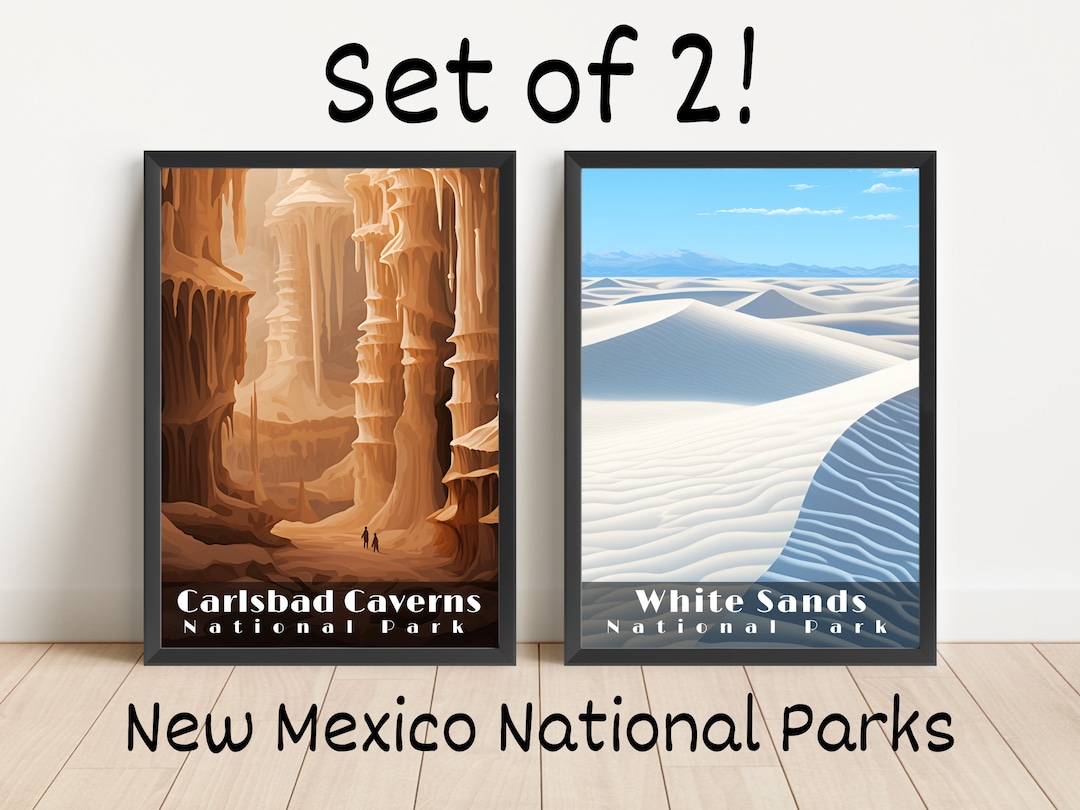 New Mexico National Parks Posters Set of 2 New Mexico Posters Living ...