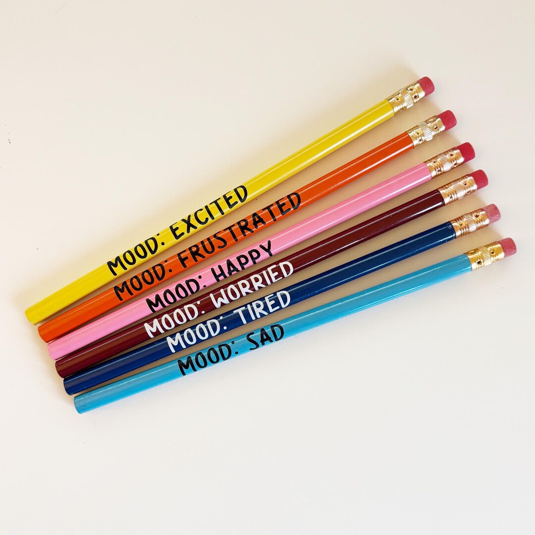 Mood Pencil Set of Six, Emotions for Kids, Feelings, Preschool ...