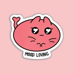 Loving Mood Cat Sticker, Grateful, Inspiration Motivational - Etsy
