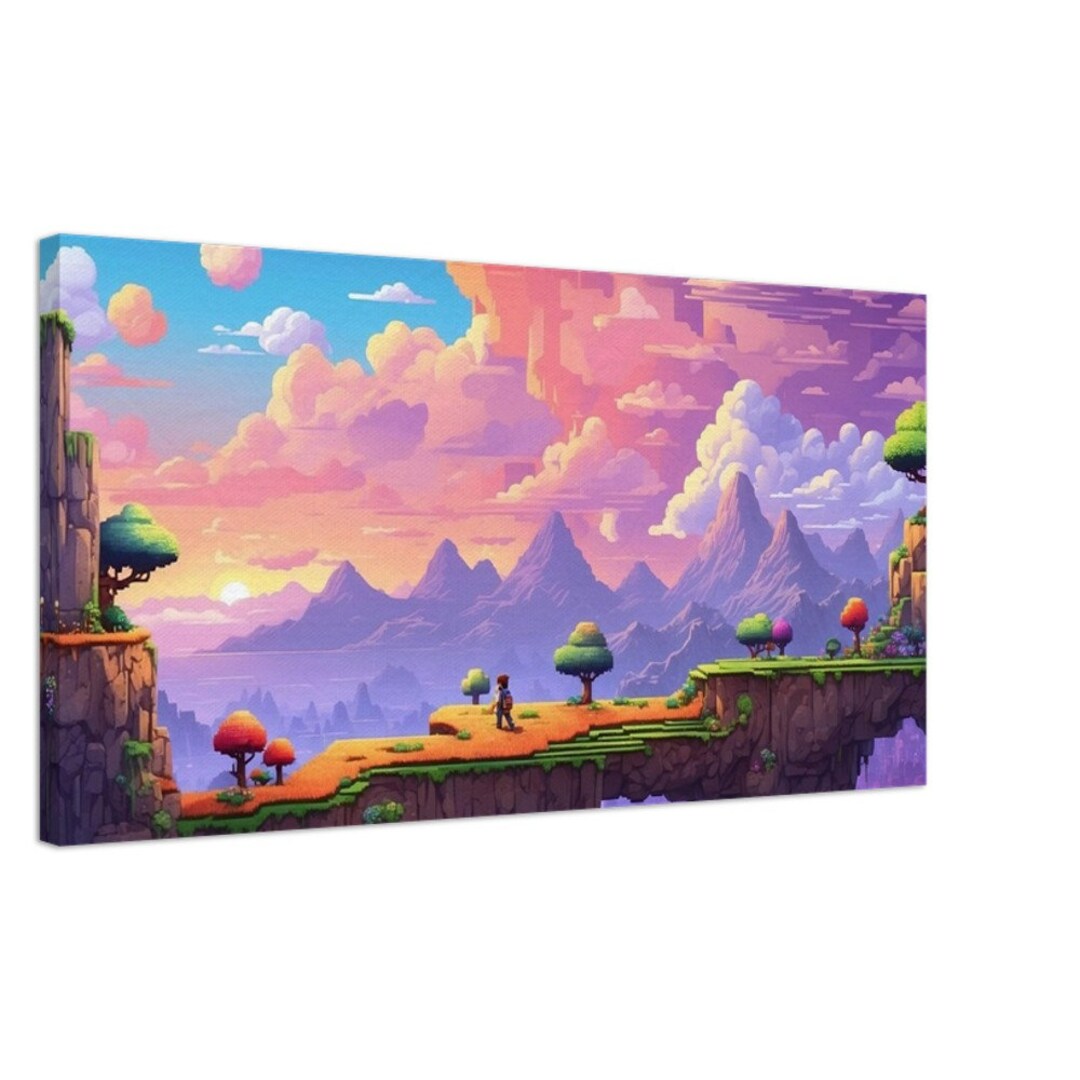 8-bit Oasis Canvas - Etsy