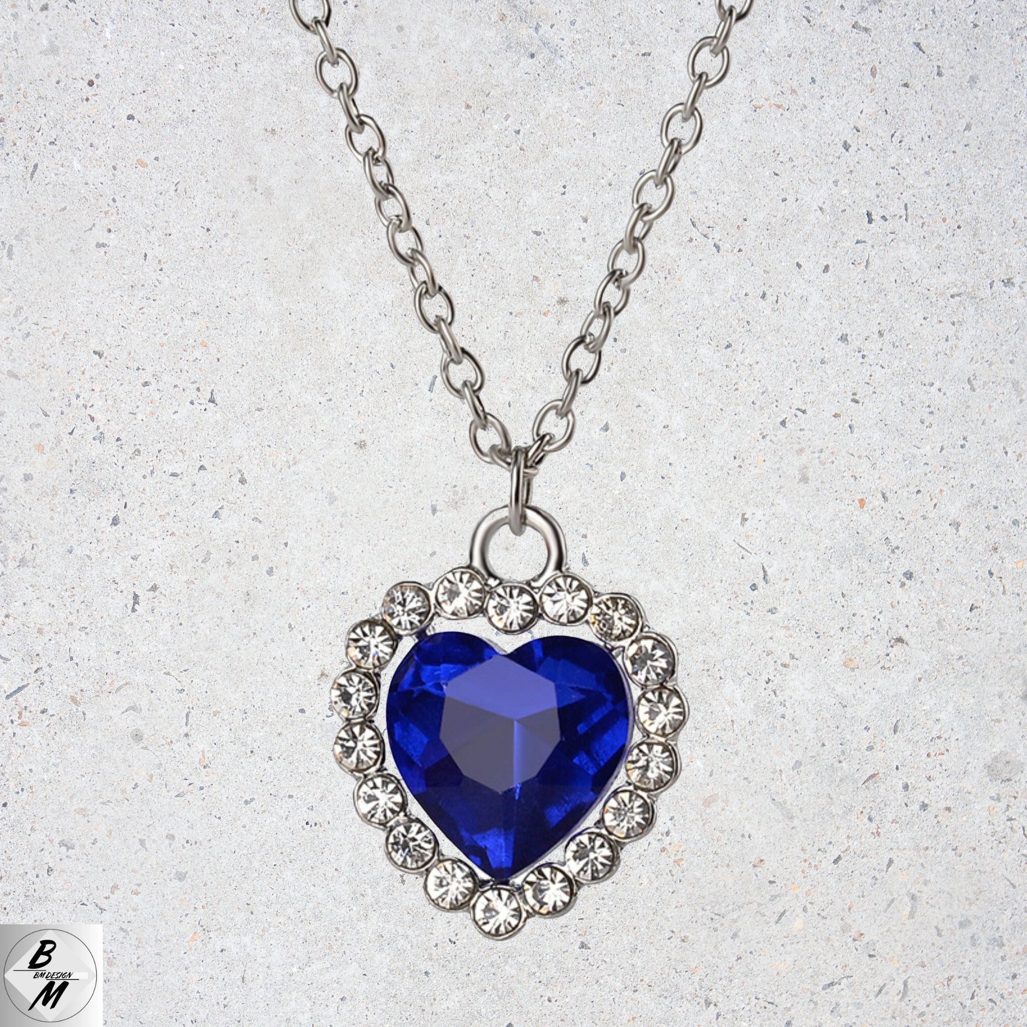 Titanic Heart of Ocean Blue Heart Love Jewelry Set, Titanic Heart ...