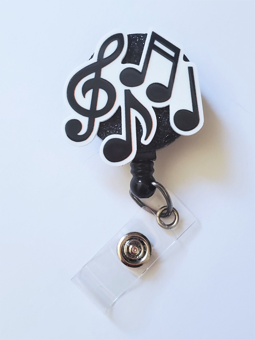 Musical Notes Badge Reel, Retractable ID Badge, Band, Staff ID ...