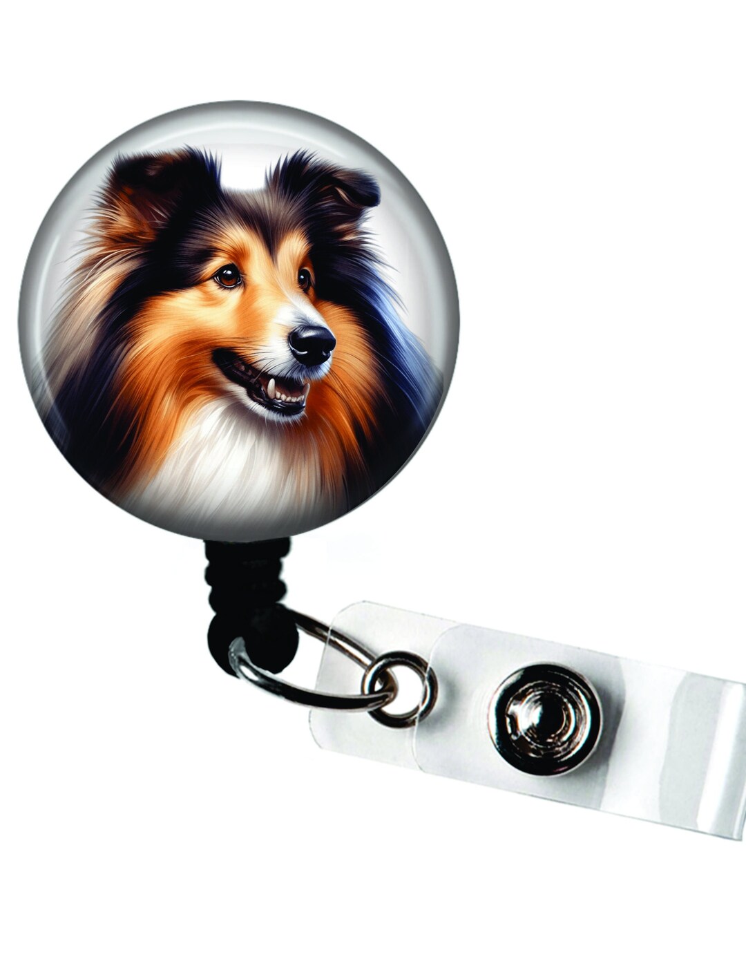 Shetland Sheepdog Retractable Badge Reel, Dog Lover Lanyard - Etsy ...