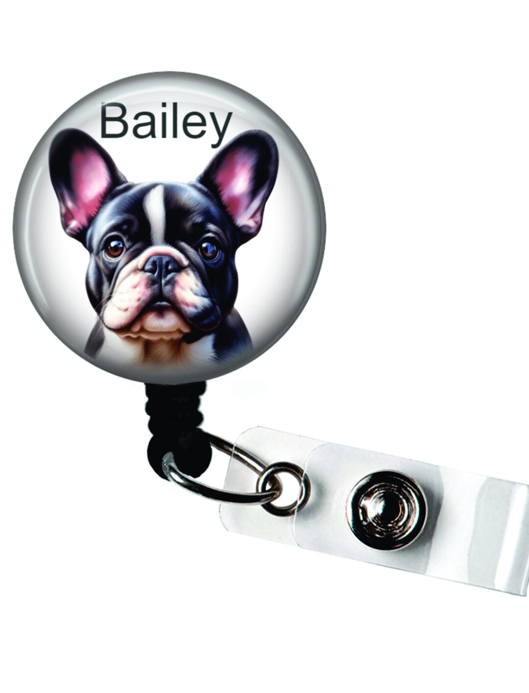 French Bulldog Badge Reel | Dog Gift | Nurse Gift | ID Badge | Teacher ...