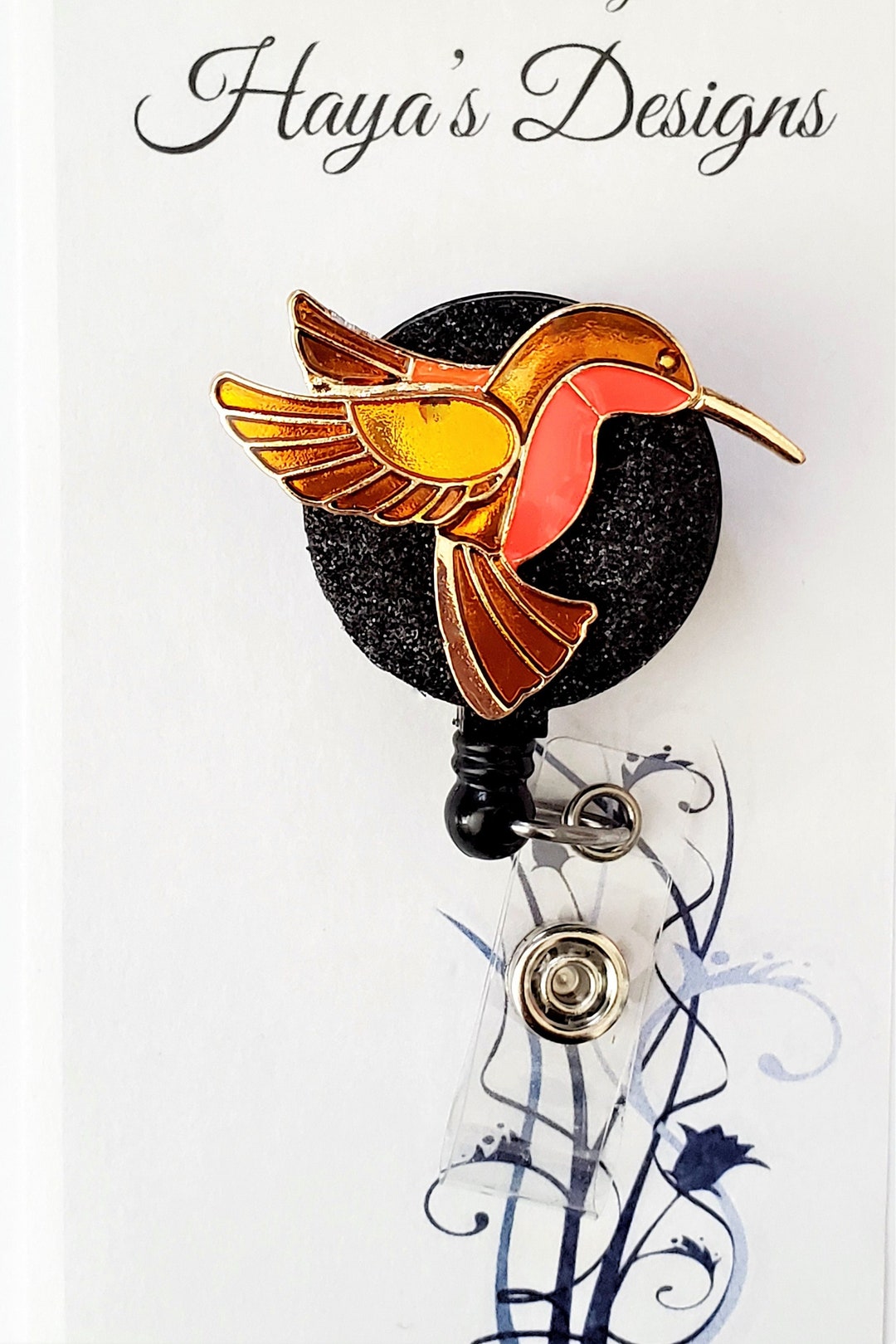Hummingbird Badge Reel | Gift | Nurse | Vet Tech | Bird Badge | ID ...