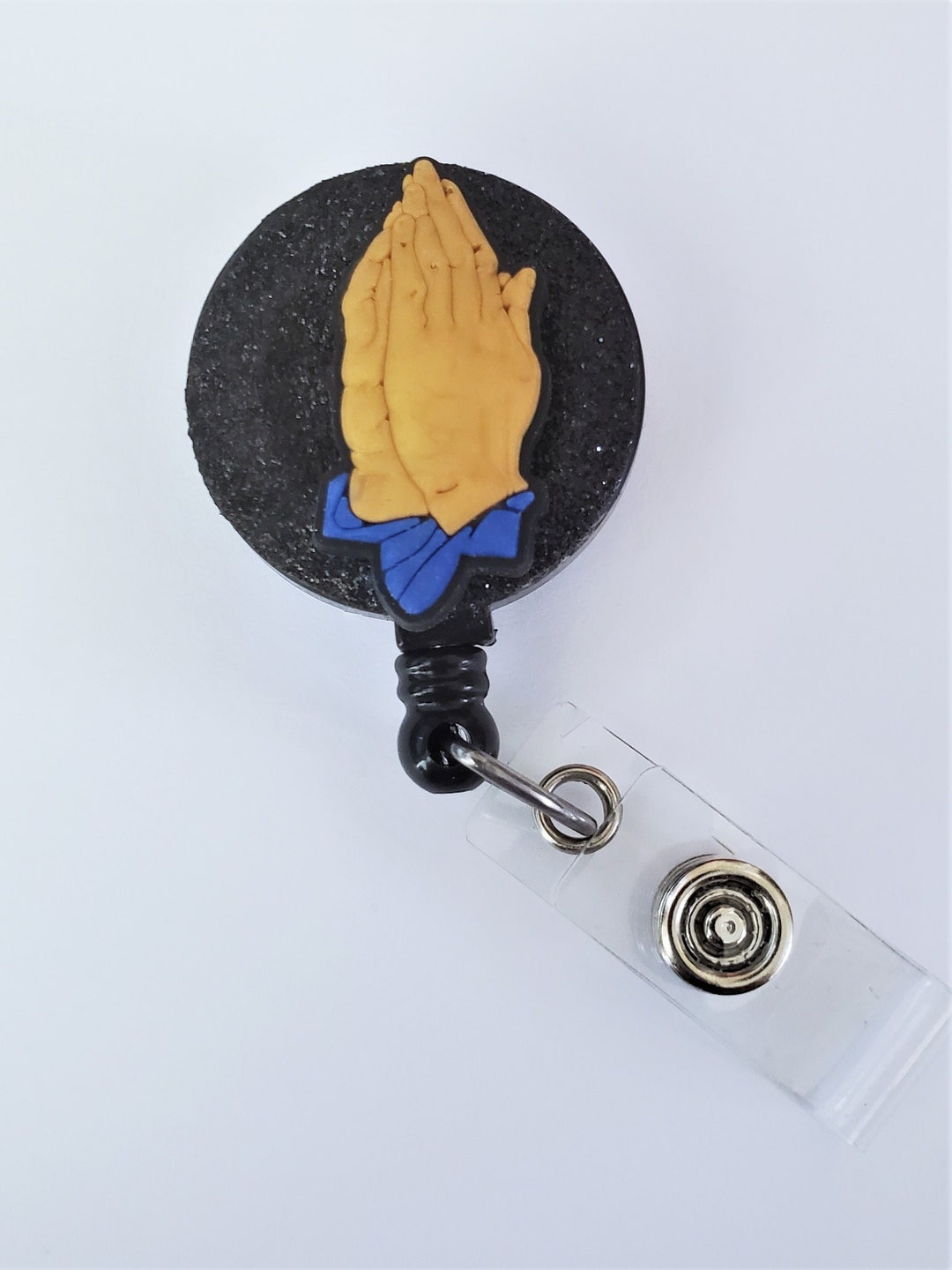 Praying Hands Badge Reel Nurse L Gift ID Badge Religious Gift Badge ...