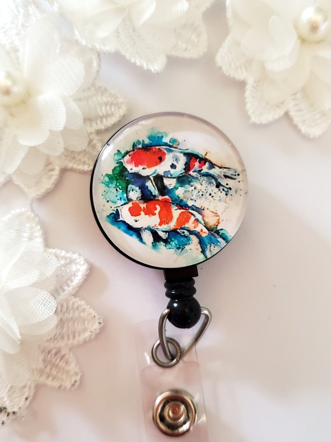 Koi Fish Badge Reel Gift Nurse ID Badge Teacher Badge Reels ...