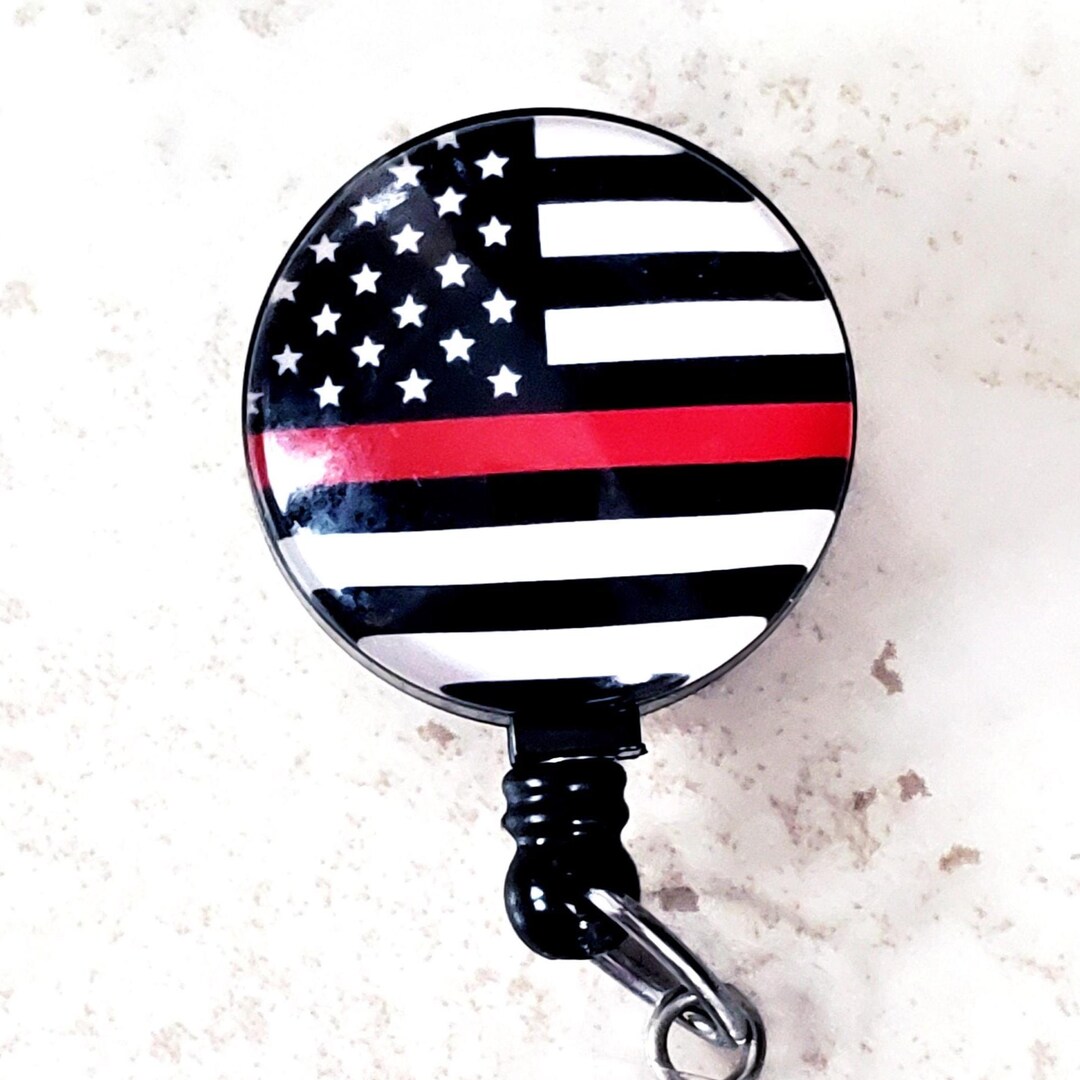 Fireman Flag Badge Reel: First Responder ID Badge - Etsy Australia