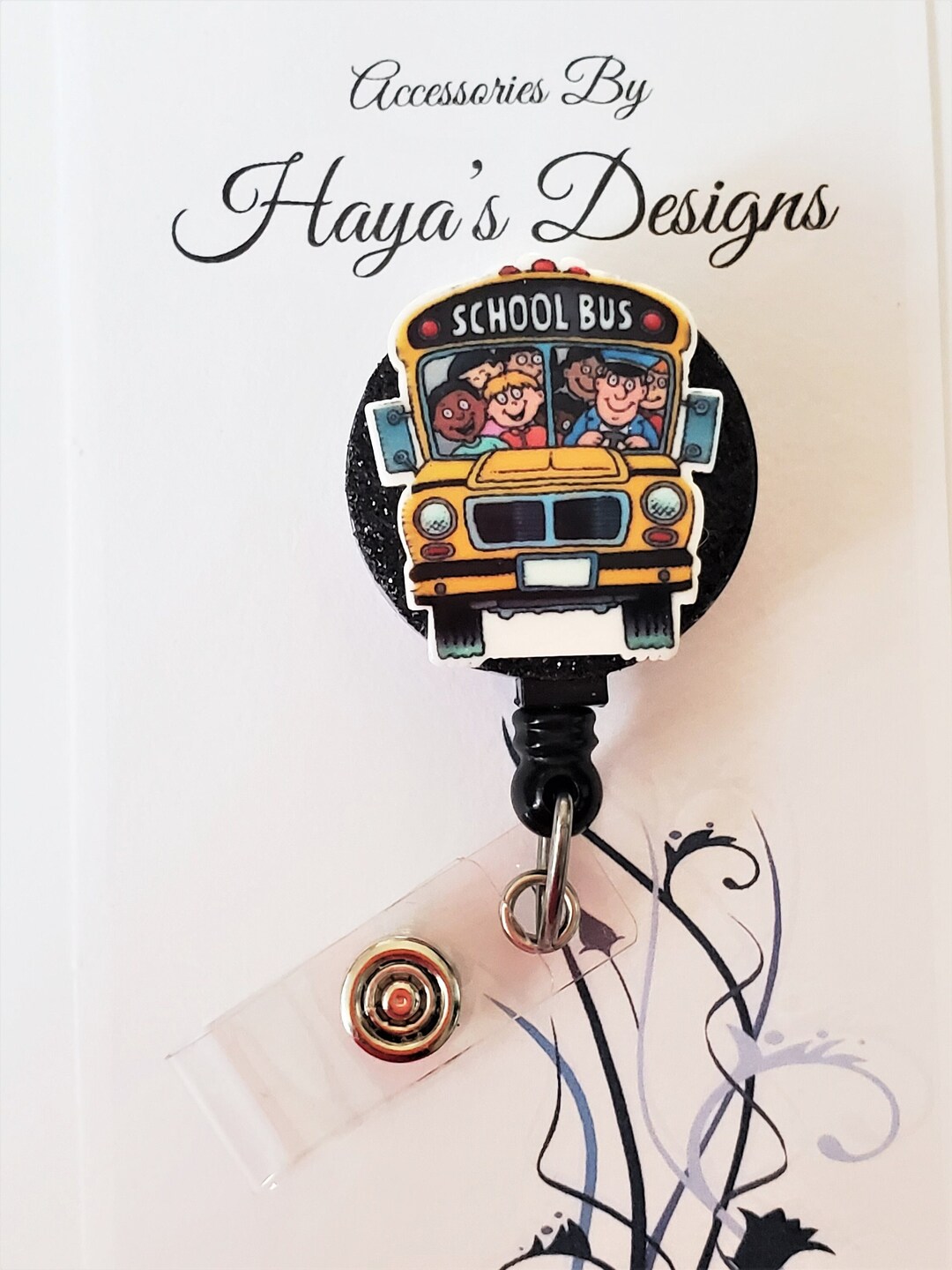 School Bus Badge Reel | Gift | Back to School Gift | ID Badge ...