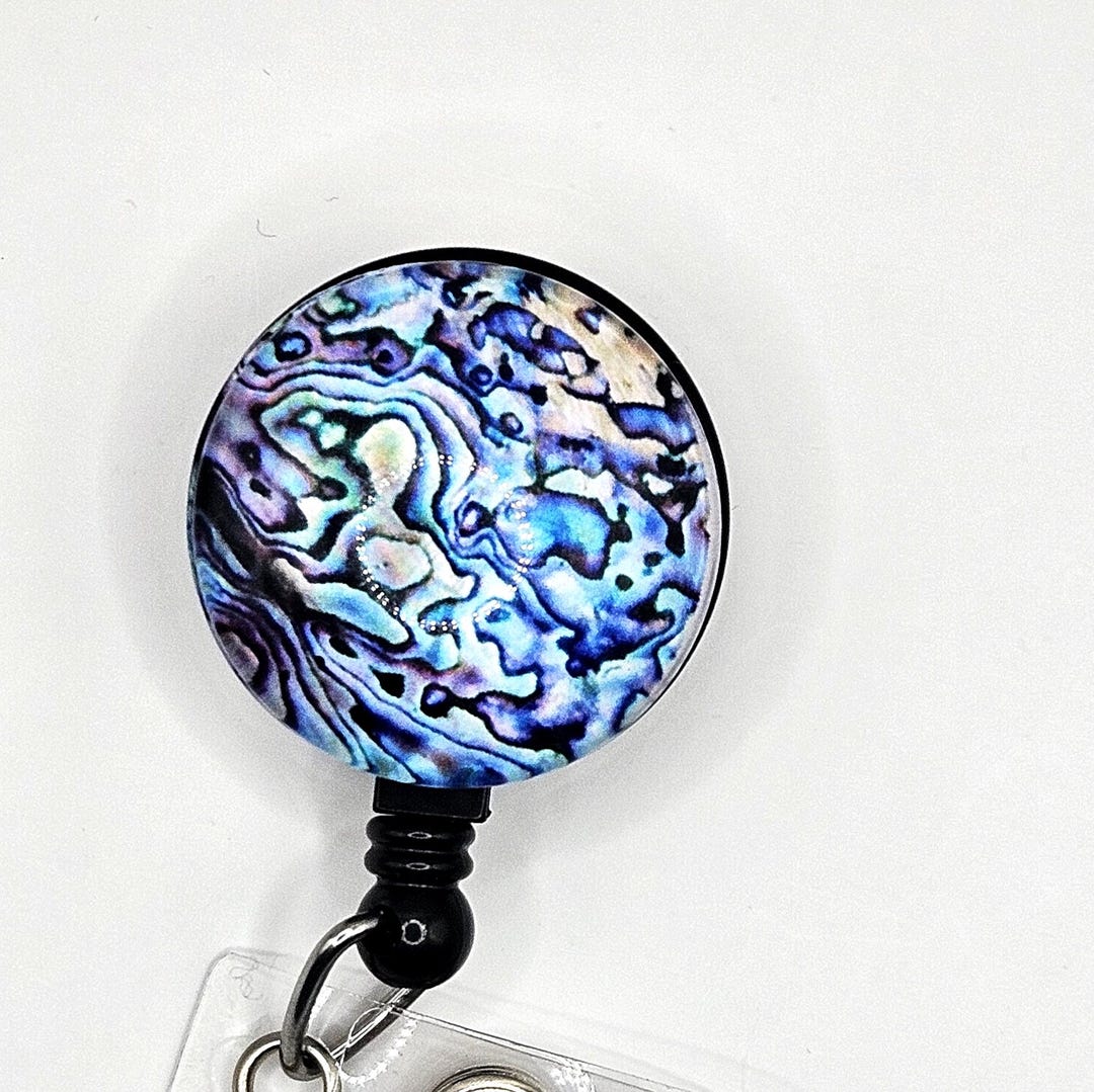 Abalone Shell Badge Reel: Nurse, Teacher, and Staff ID - Etsy