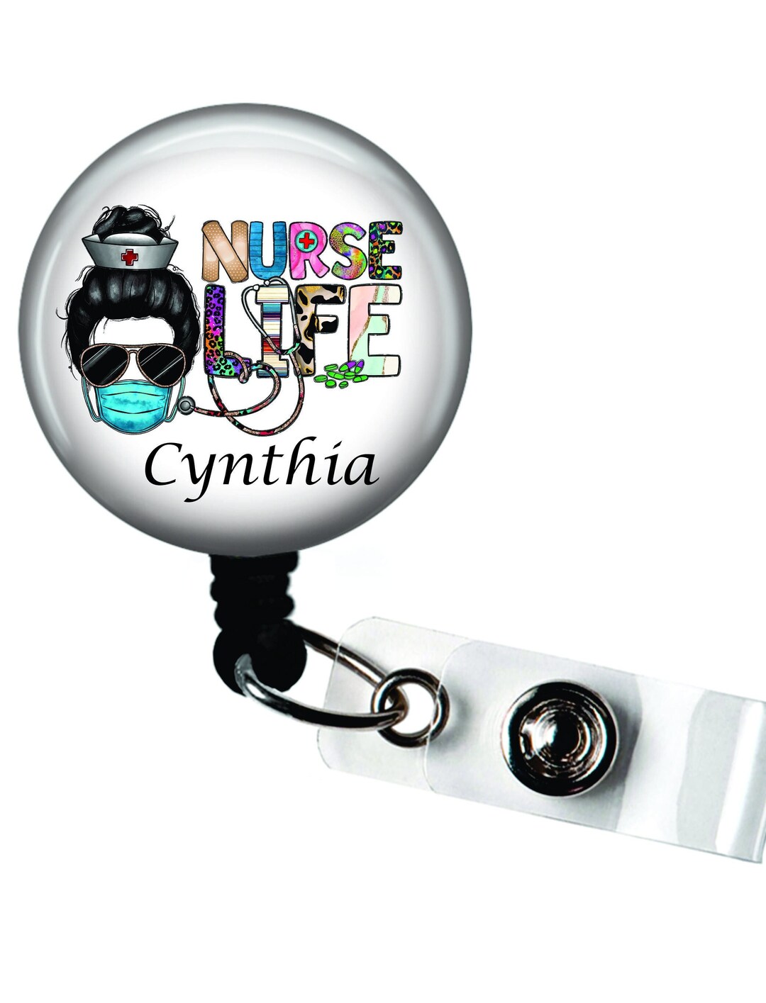 Personaliz Nurse Life Badge Reel, Custom Nurse Retractable Badge Holder ...