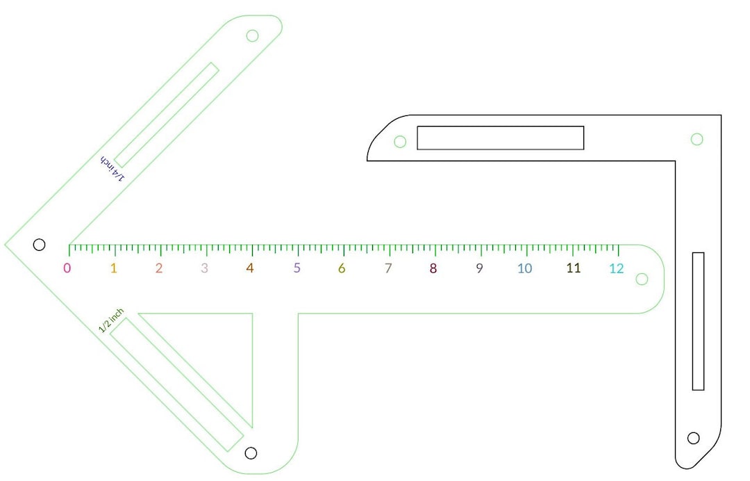 Center Finder Jig Template SVG, Laser Cut Grid, Centering Ruler Digital ...