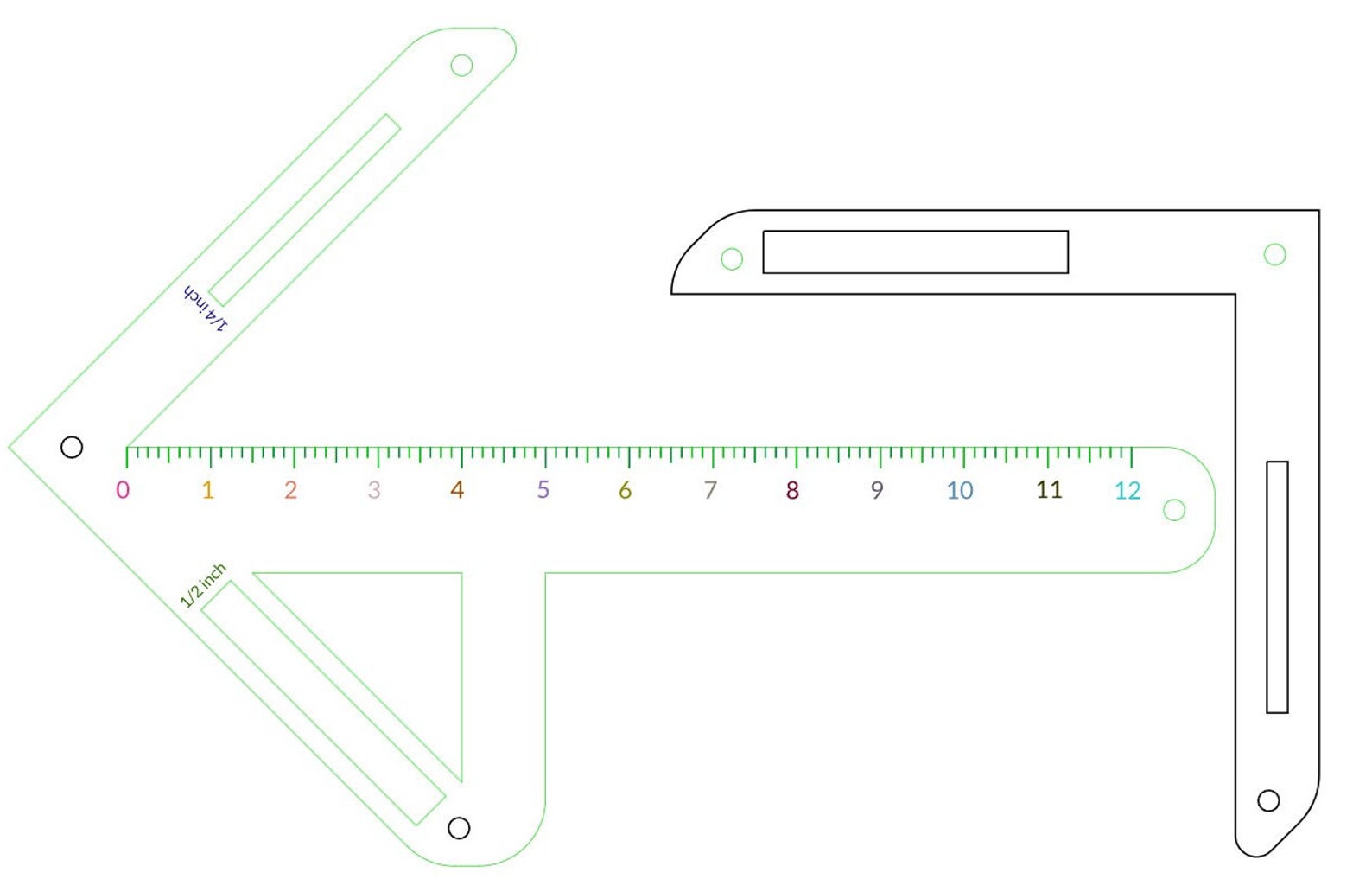 Center Finder Jig Template SVG, Laser Cut Grid, Centering Ruler Digital ...