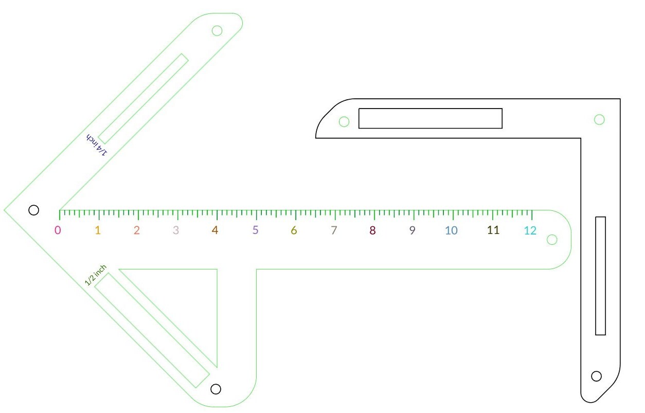 Center Finder Jig Template SVG, Laser Cut Grid, Centering Ruler Digital ...