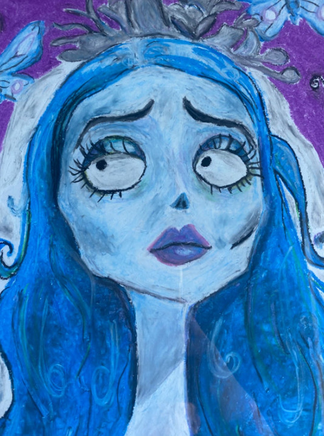 Corpses Bride, Oil Pastel Painting, Tim Burton - Etsy