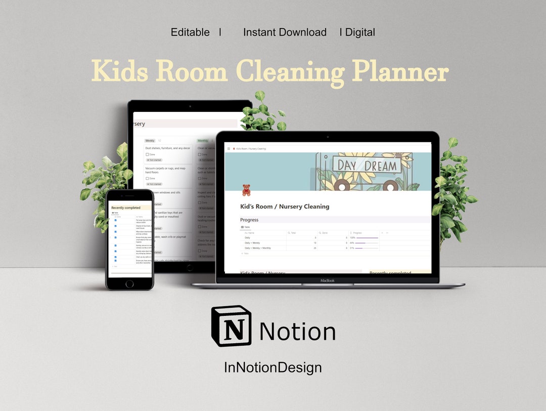 Notion Kids Room Cleaning Planner - Interactive Notion Template for Fun ...