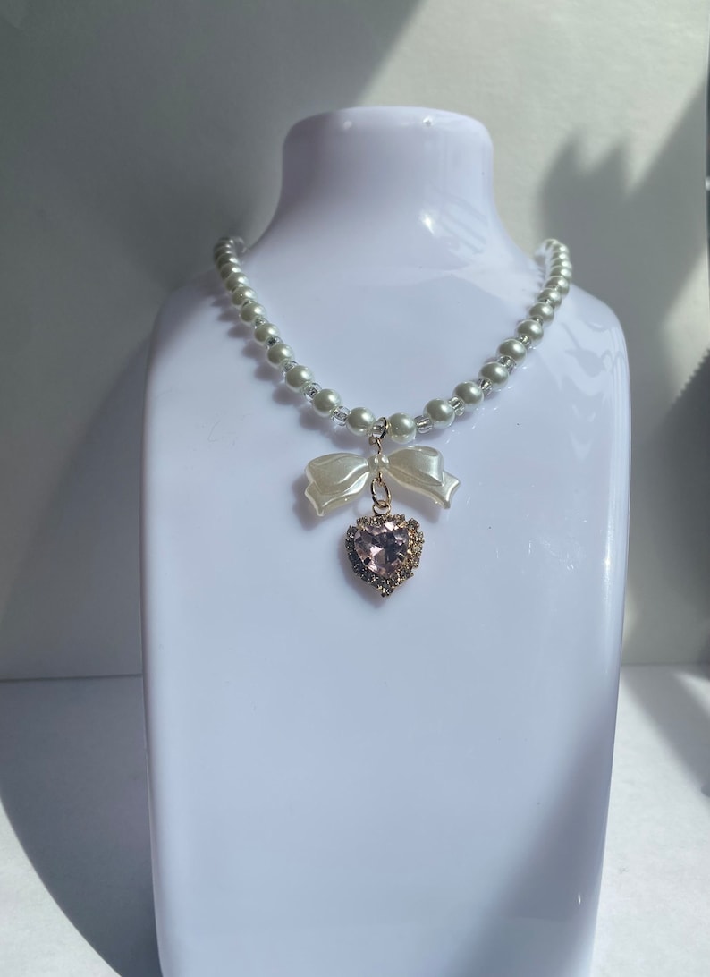 Dainty Coquette Princess Pink Necklace - Etsy