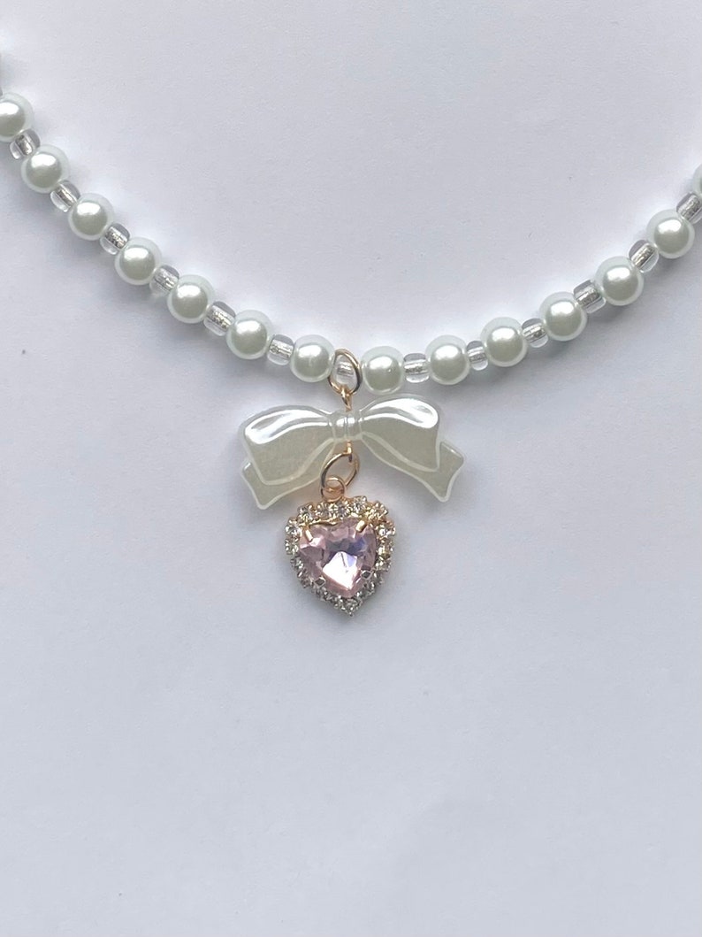 Dainty Coquette Princess Pink Necklace - Etsy