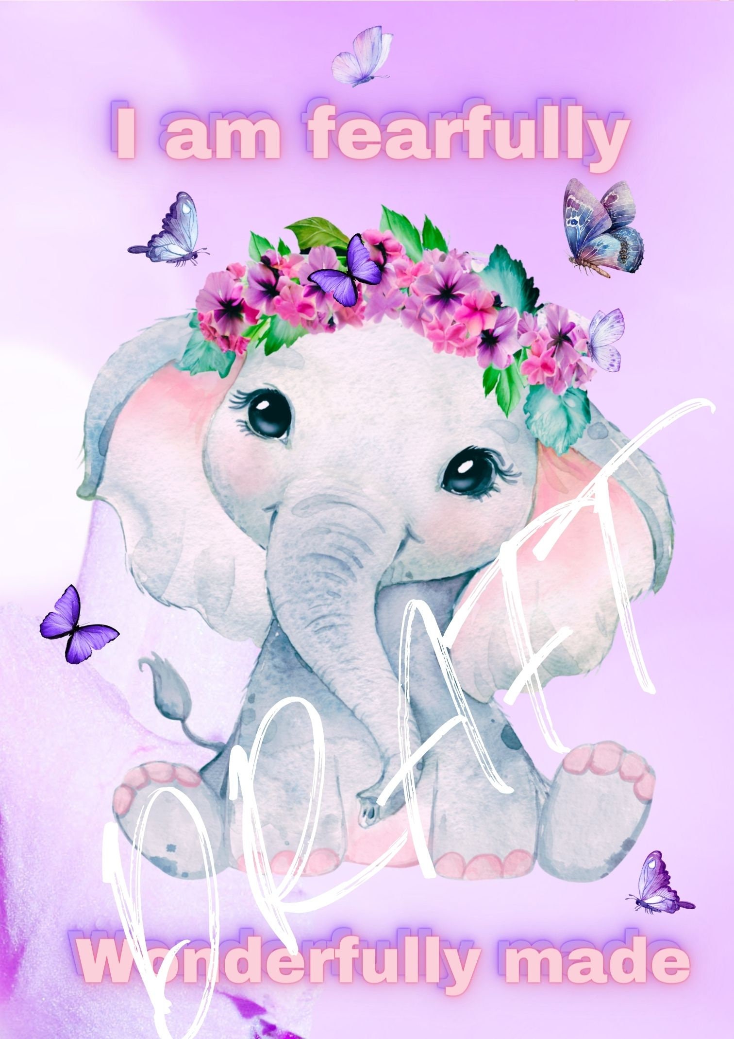 Elephant Girl Watercolor Printable Image - Etsy