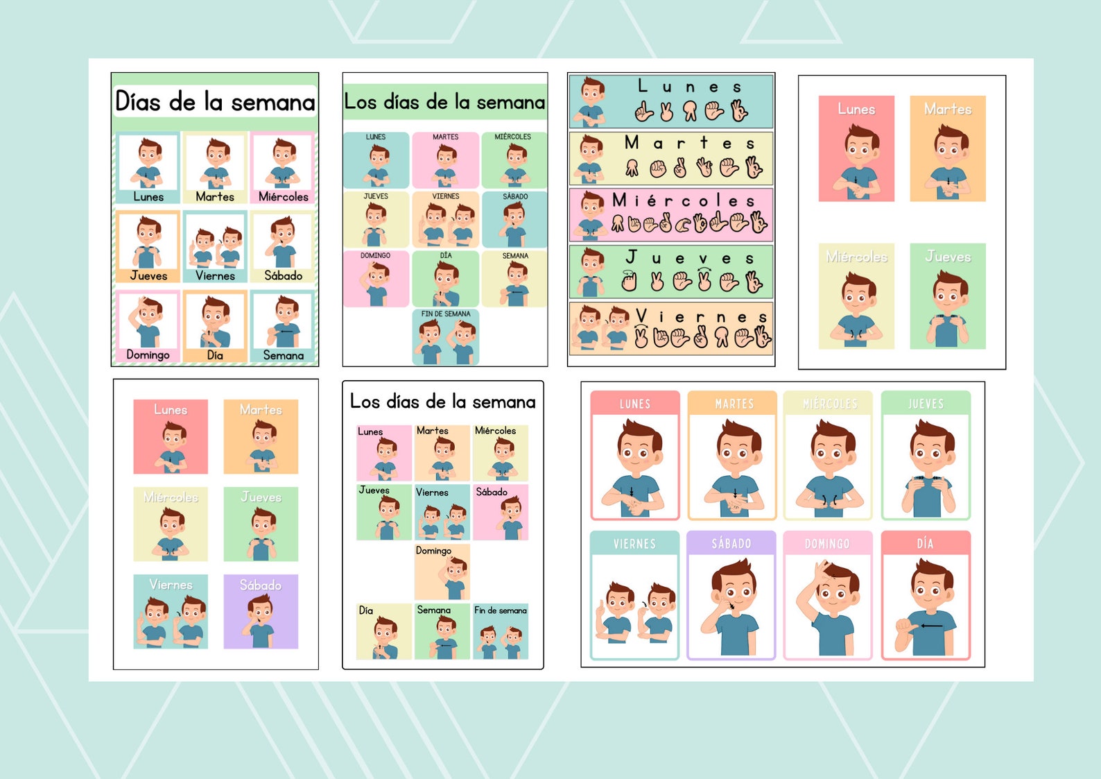 Days of the Week in LSE | Spanish Sign Language | Days of the Week LSE ...