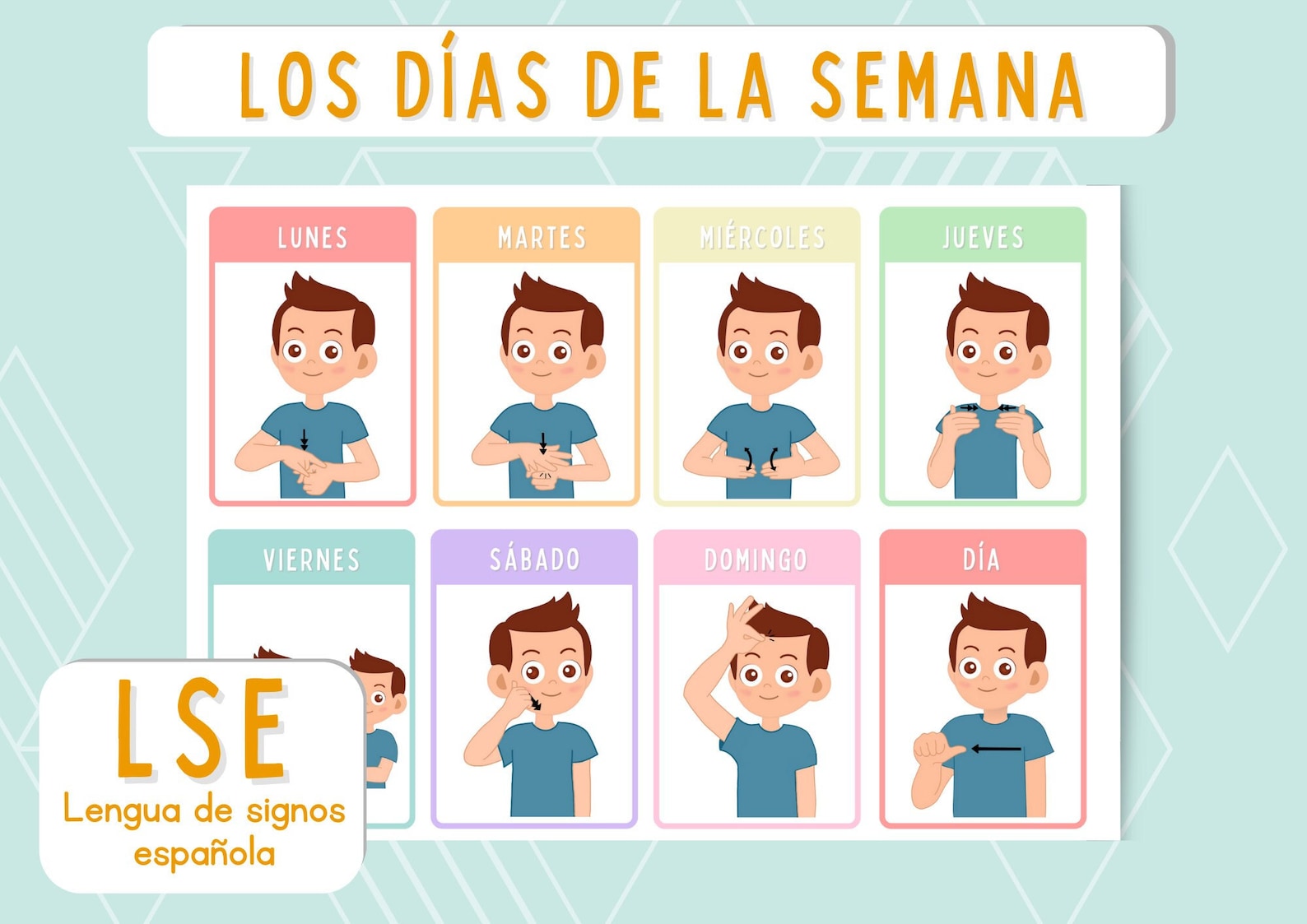Days of the Week in LSE | Spanish Sign Language | Days of the Week LSE ...
