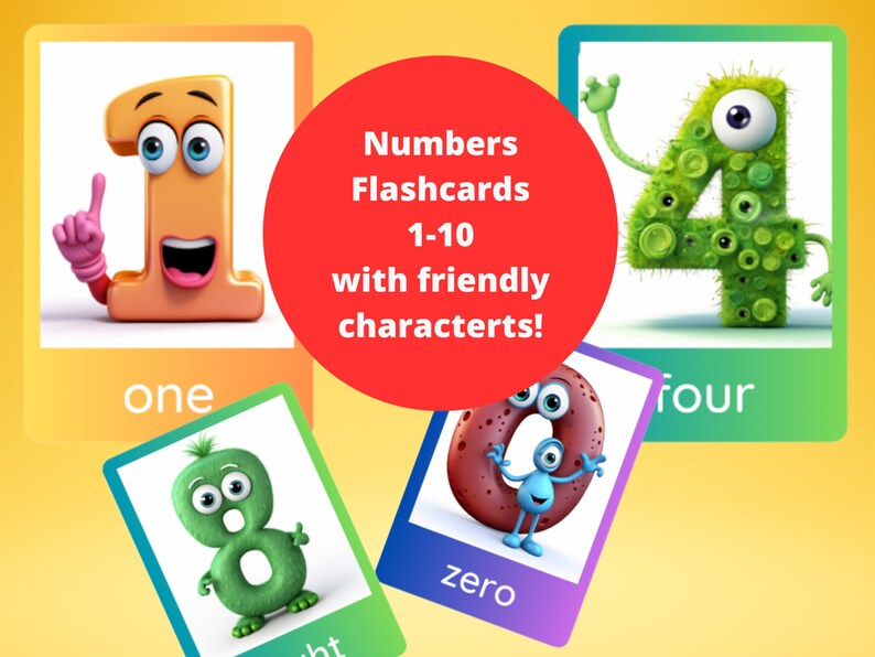 Numbers Flashcards,flashcards Set,preschool Numbers,educational ...