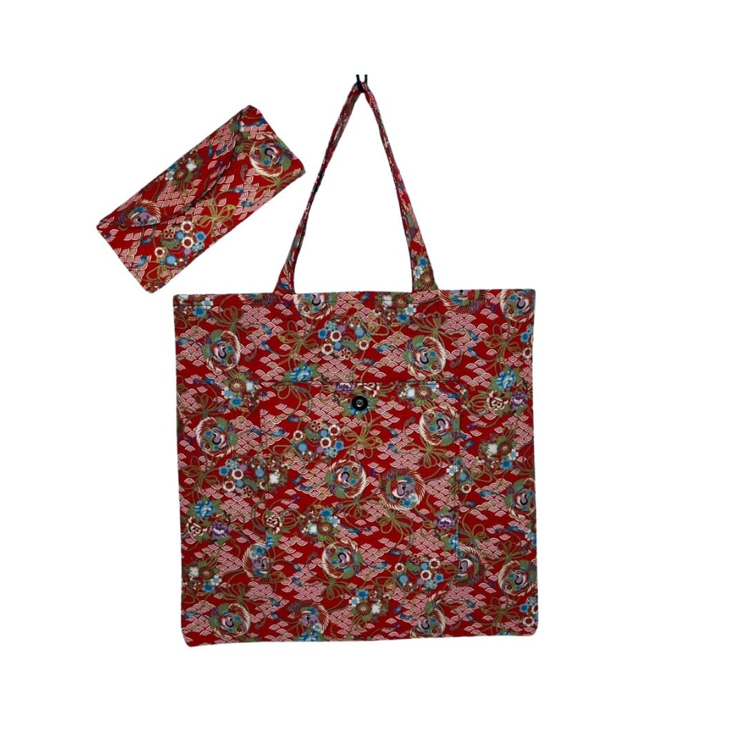 Folding Shopping Bag With Large Pocket. Reuseable Tote Bag / Travel Bag ...