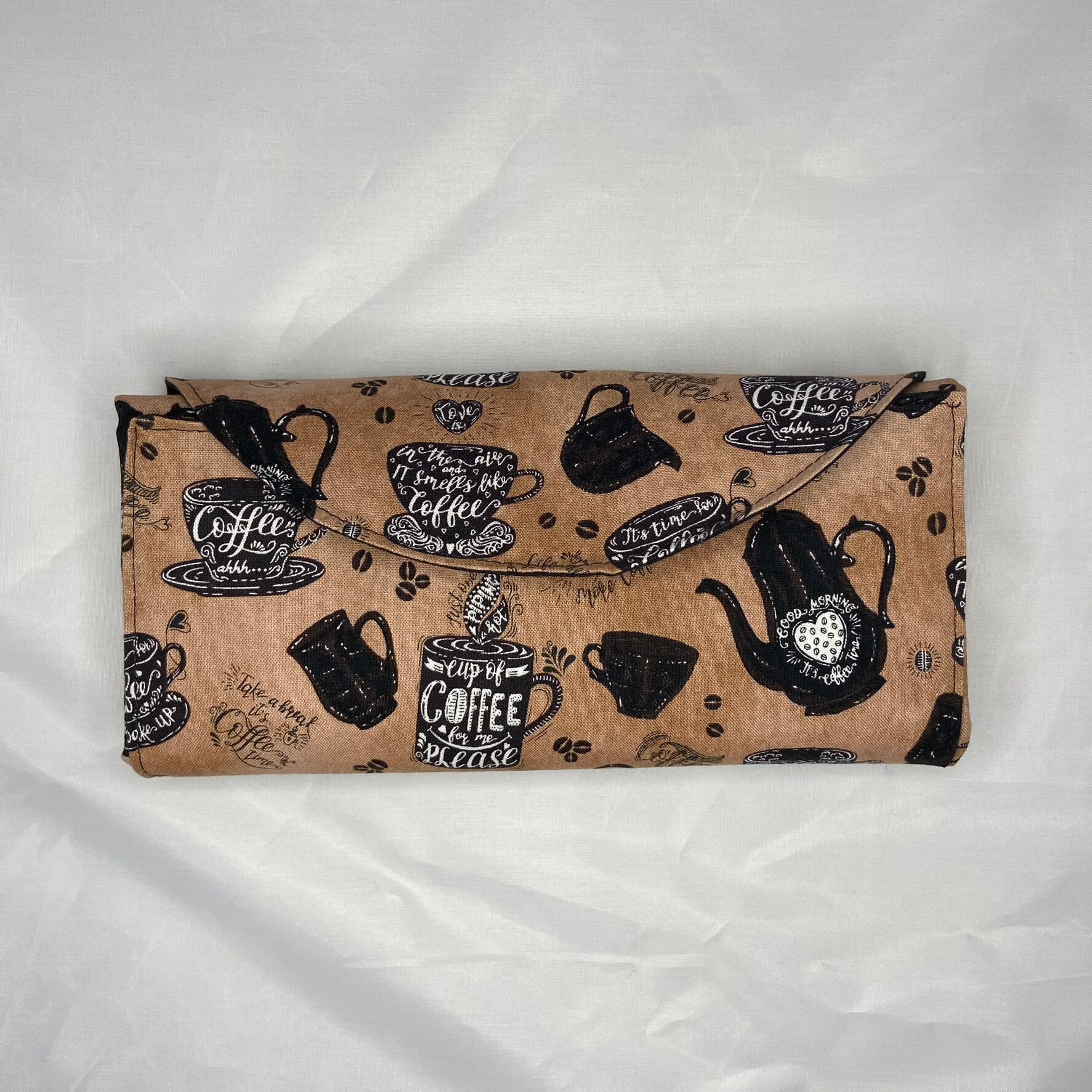 Coffee Lover Folding Shopping Bag With Large Pocket. Reuseable Tote Bag ...