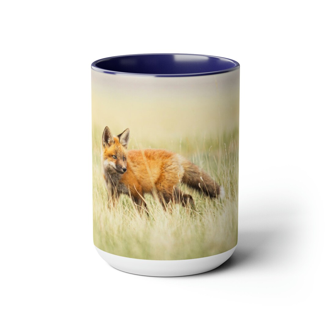 Baby Red Fox Two-tone Coffee Mugs, 15oz, Fox Coffee Mug, Fox Tea Mug ...