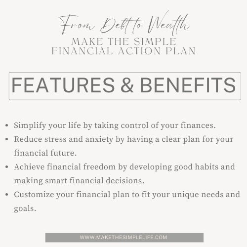 Make the Simple Financial Action Plan With BONUS Editable Template - Etsy