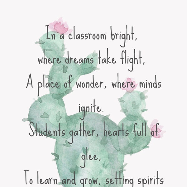 Classroom Cactus - Etsy